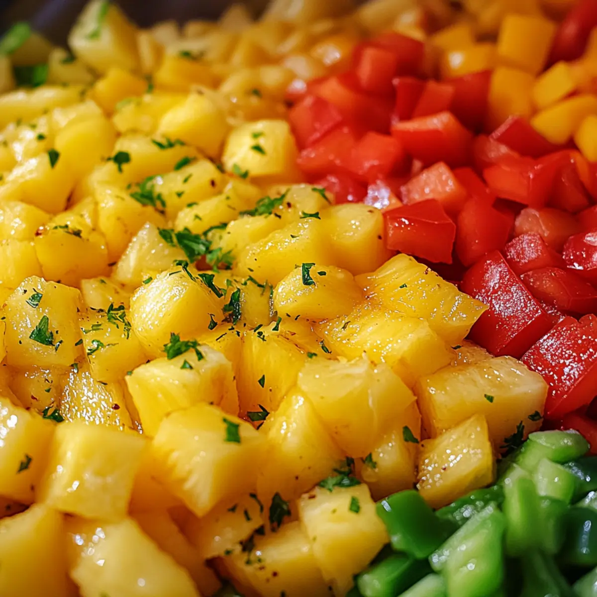 Irresistibly Delicious Fresh Pineapple and Bell Pepper Medley