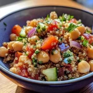 Ultimate Tasty Crunchy Mediterranean Quinoa Salad with Chickpeas